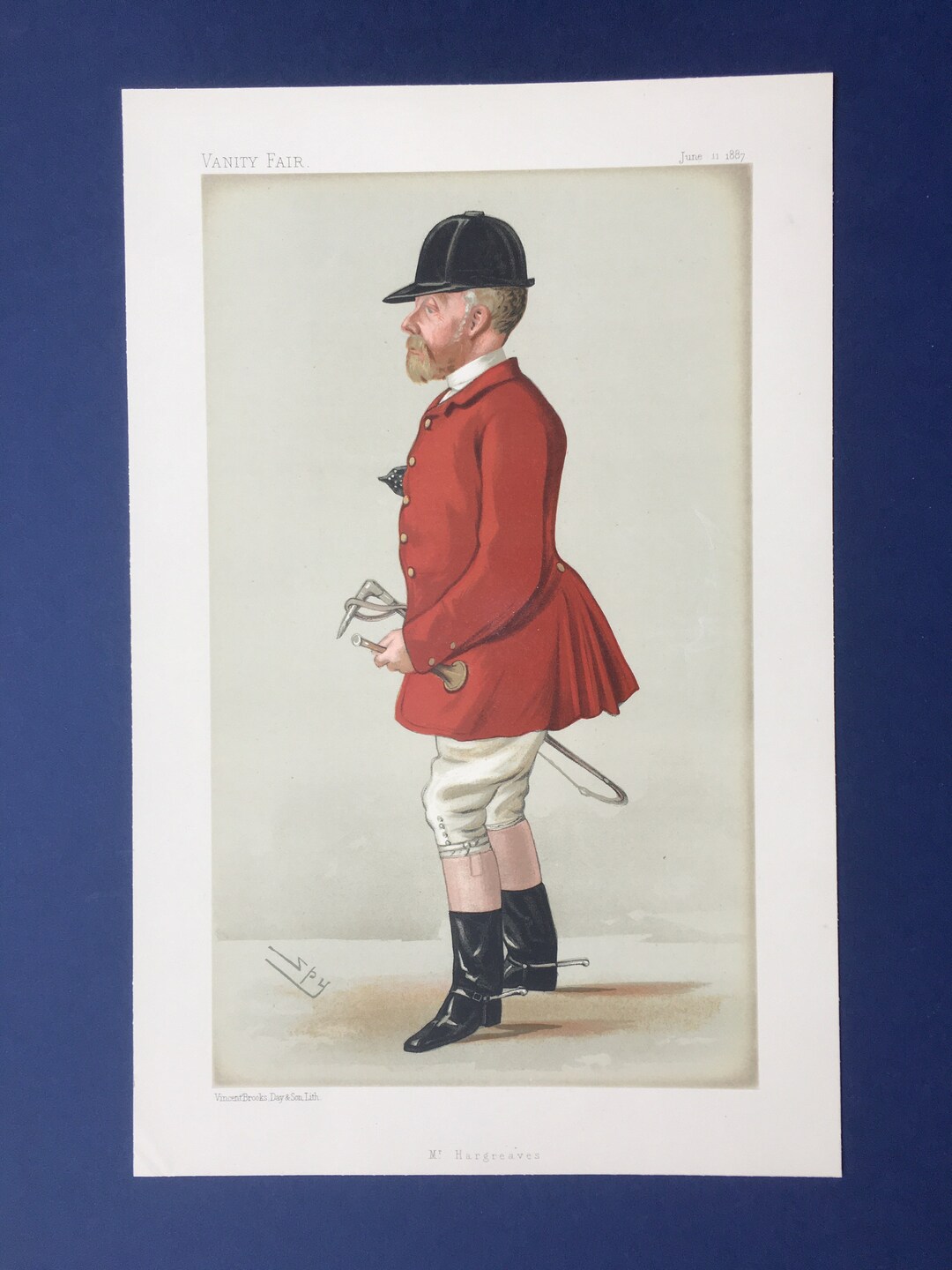 Original 1887 Hunting Print of Colonel John Hargreaves - Red Coat ...