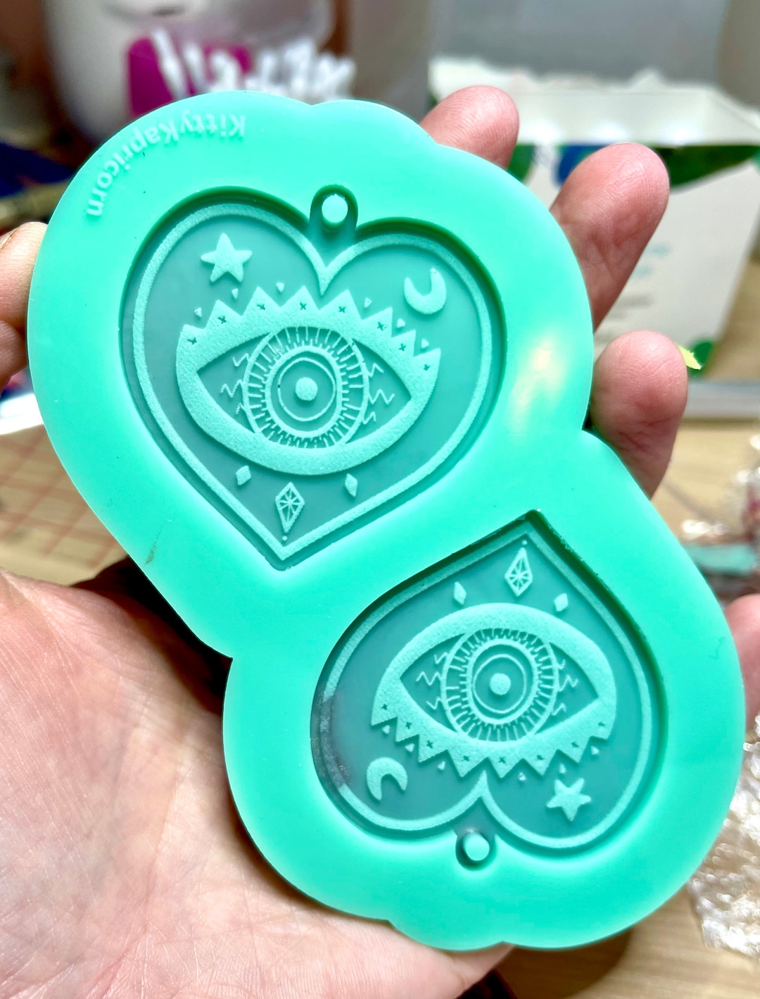 Evil Eye Mold, Heart Earring Mold, Silicone Resin Mold, Silicone ...