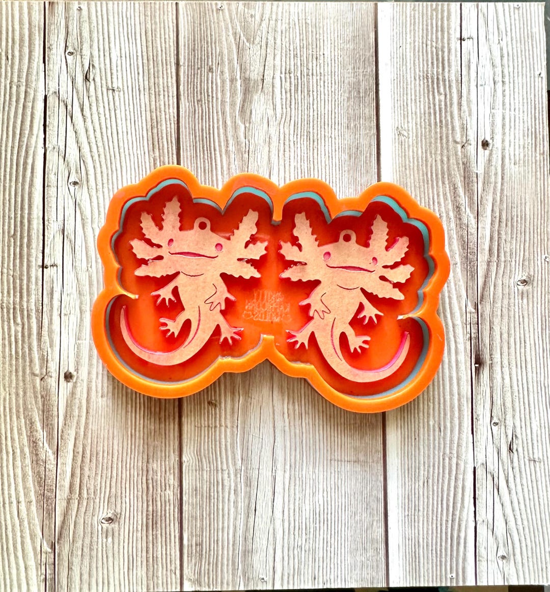 Axolotl Earrings Mold, Cute Resin Mold, Kawaii Epoxy Molds, Lizard Mold ...