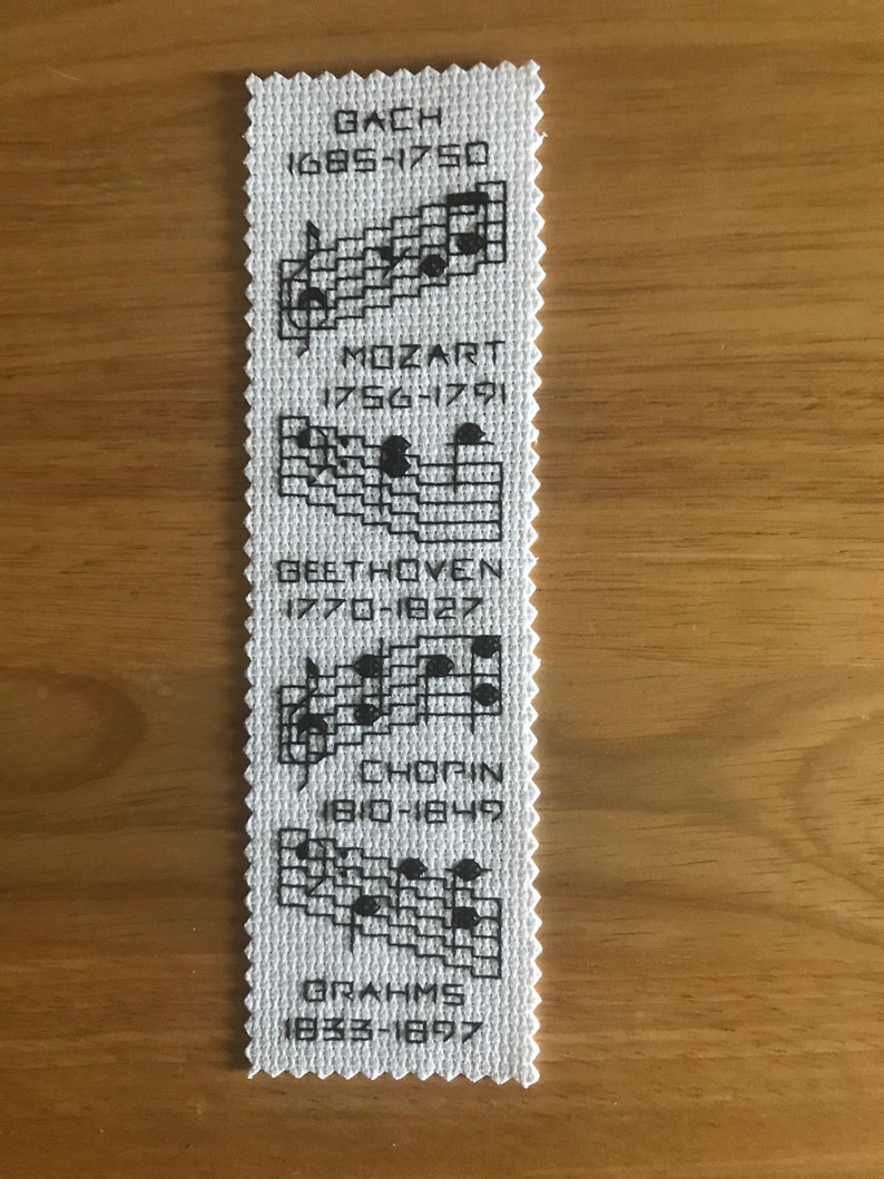 Cross-stitch Music Lover Bookmark - Etsy