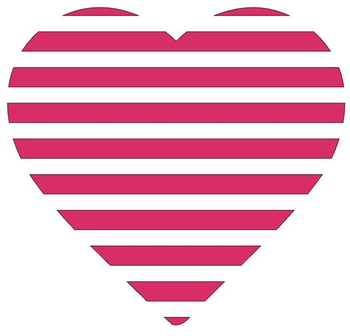 Striped Heart Graphic SVG - Etsy