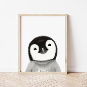 Cute Penguin Nursery Art, Baby Penguin Art, Printable Nursery Decor ...