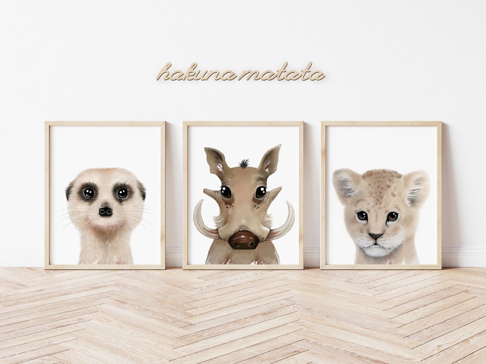 Realistic Simba Timon and Pumba Prints, Printable Wall Art, Lion Print ...