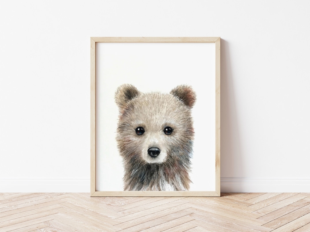 Bear Art for Nursery, PRINTABLE Baby Animal Art for Nursery, Woodland ...