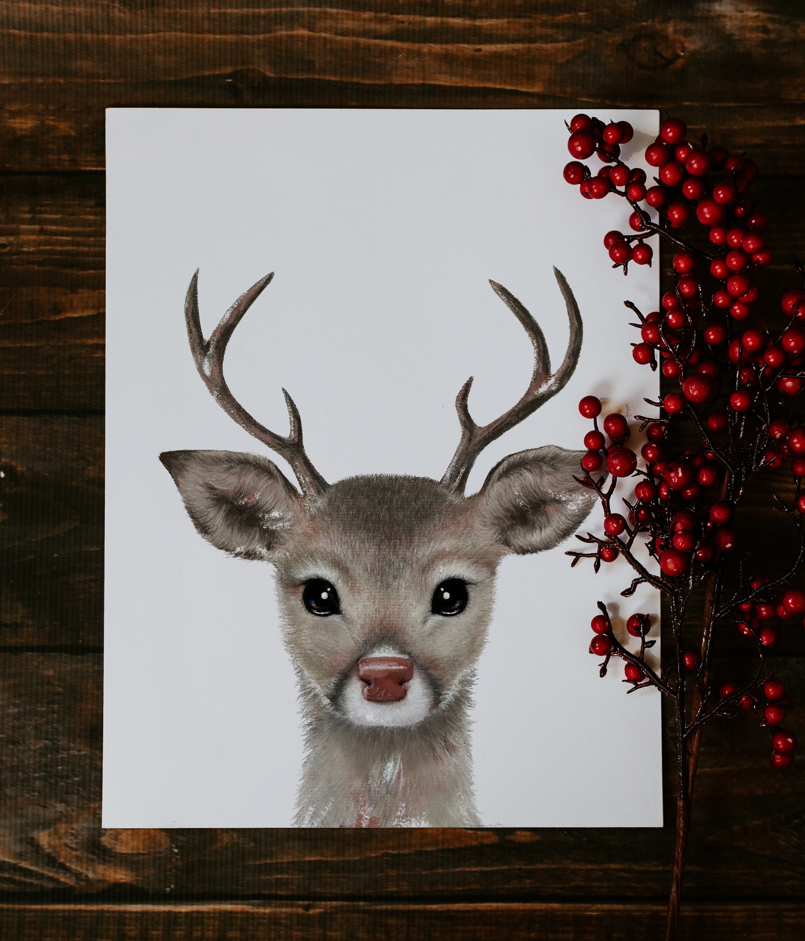 Rudolph the Red Nosed Reindeer Print, Printable Rudolph Art, Rudolph ...