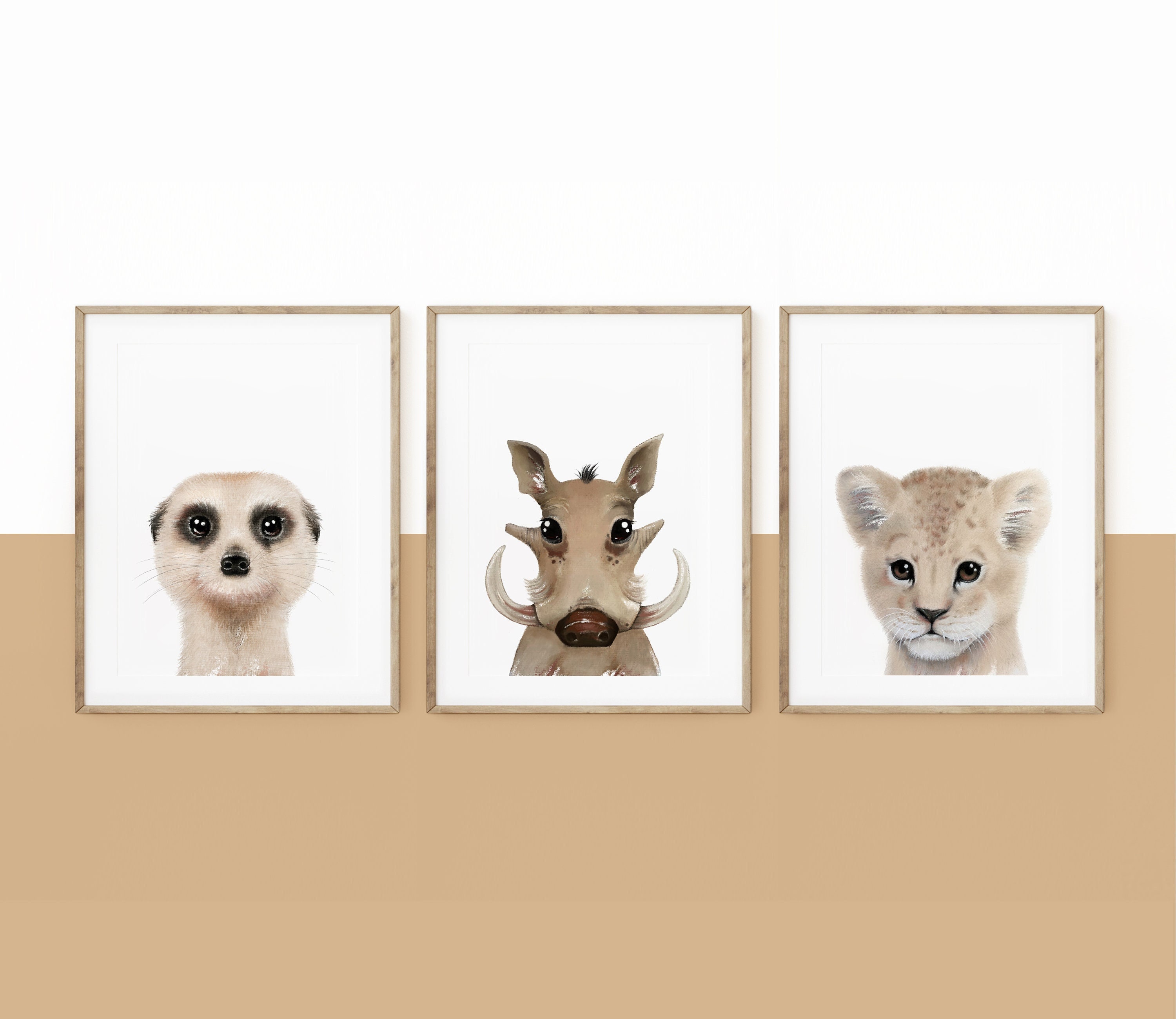 Realistic Simba Timon and Pumba Prints Printable Wall Art - Etsy