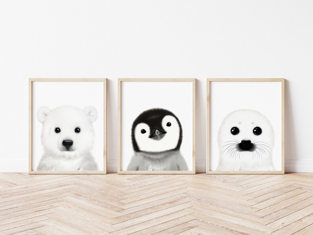 Arctic Animals Nursery Art, Winter Animals Art, Printable Nursery Decor ...