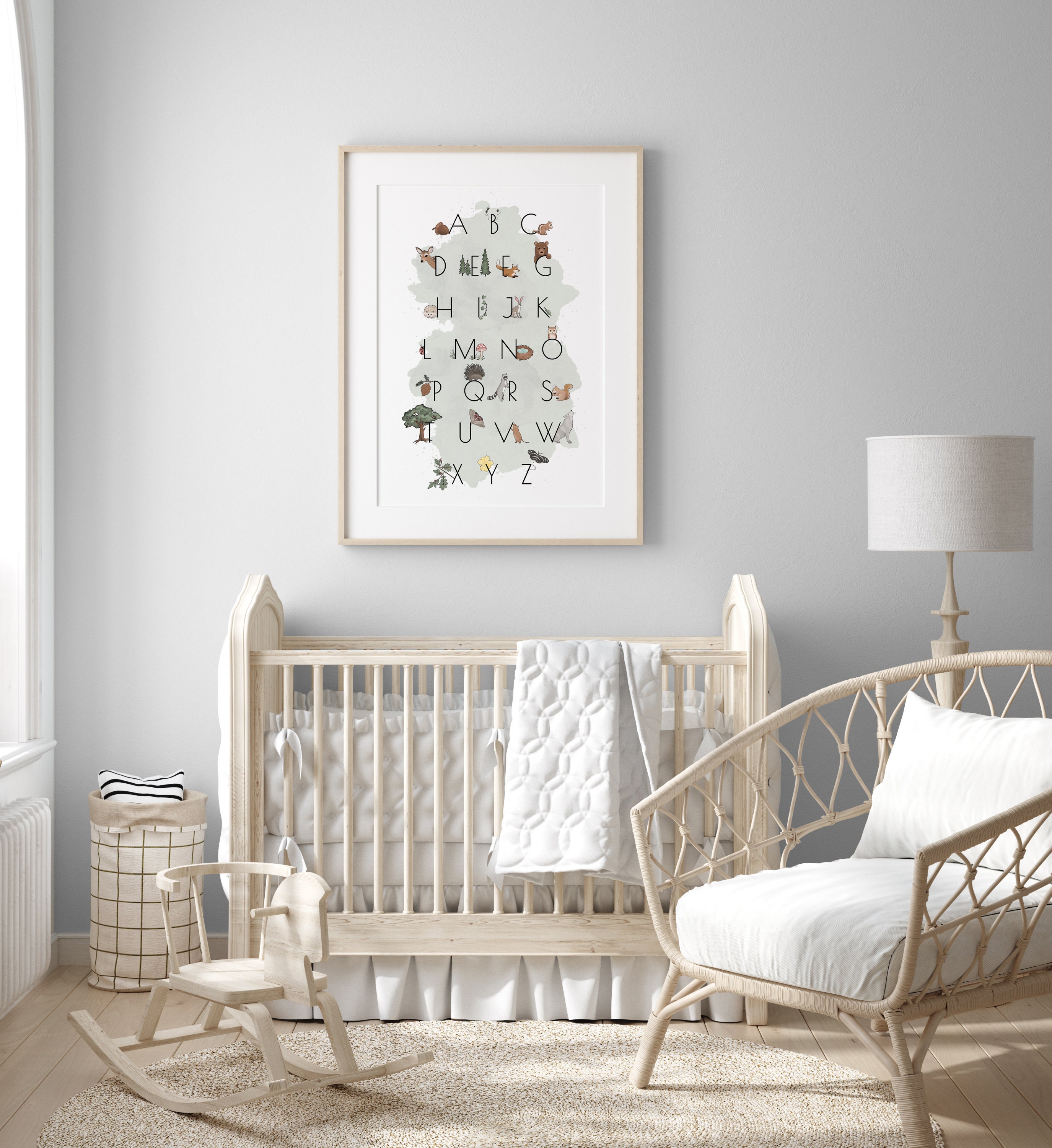 Woodland Alphabet for Nursery, PRINTABLE Animal Alphabet Poster ...