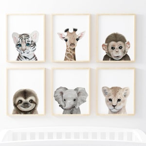 Safari Animals Print Set, Original Safari Nursery Wall Art, Safari ...
