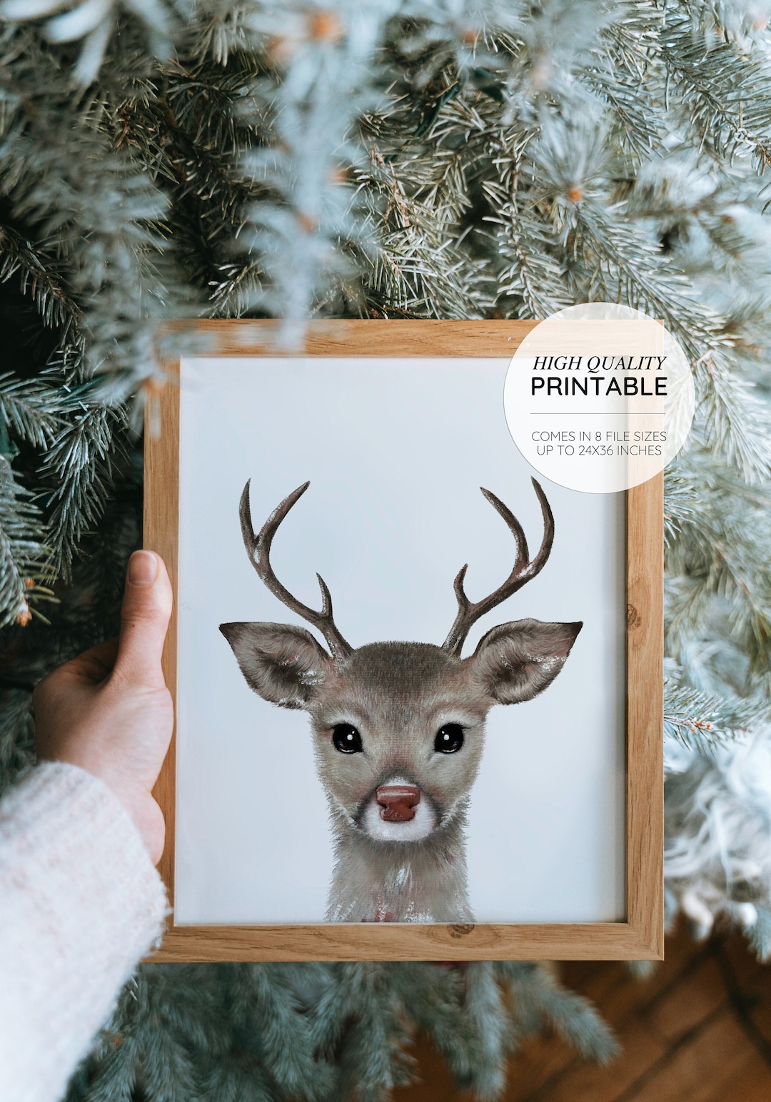 Rudolph the Red Nosed Reindeer Print, Printable Rudolph Art, Rudolph ...