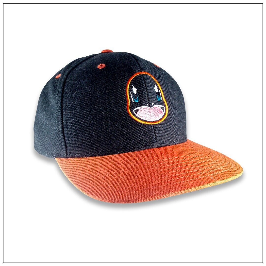 Gen 1 Starter Pokemon charmander Flat Bill Adjustable Snapback Hat - Etsy