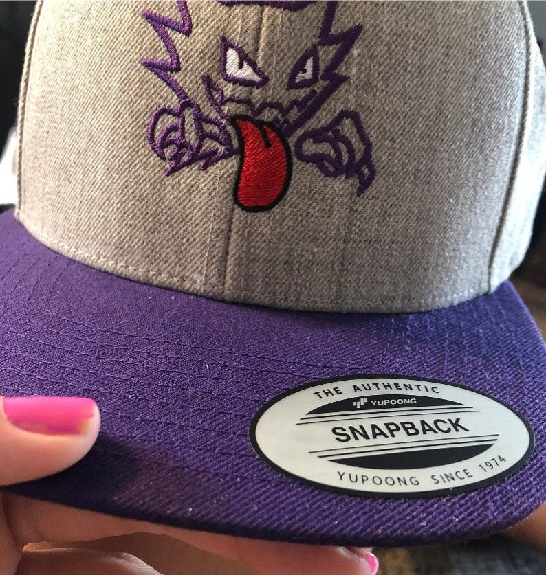 Gen 1 Ghost Pokemon haunter Flat Bill Adjustable Snapback Hat - Etsy