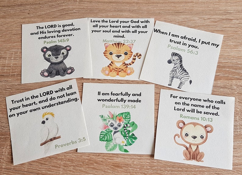 24 Scripture Cards for Kids, Printable Bible Verses for Kids, Set of 24 ...