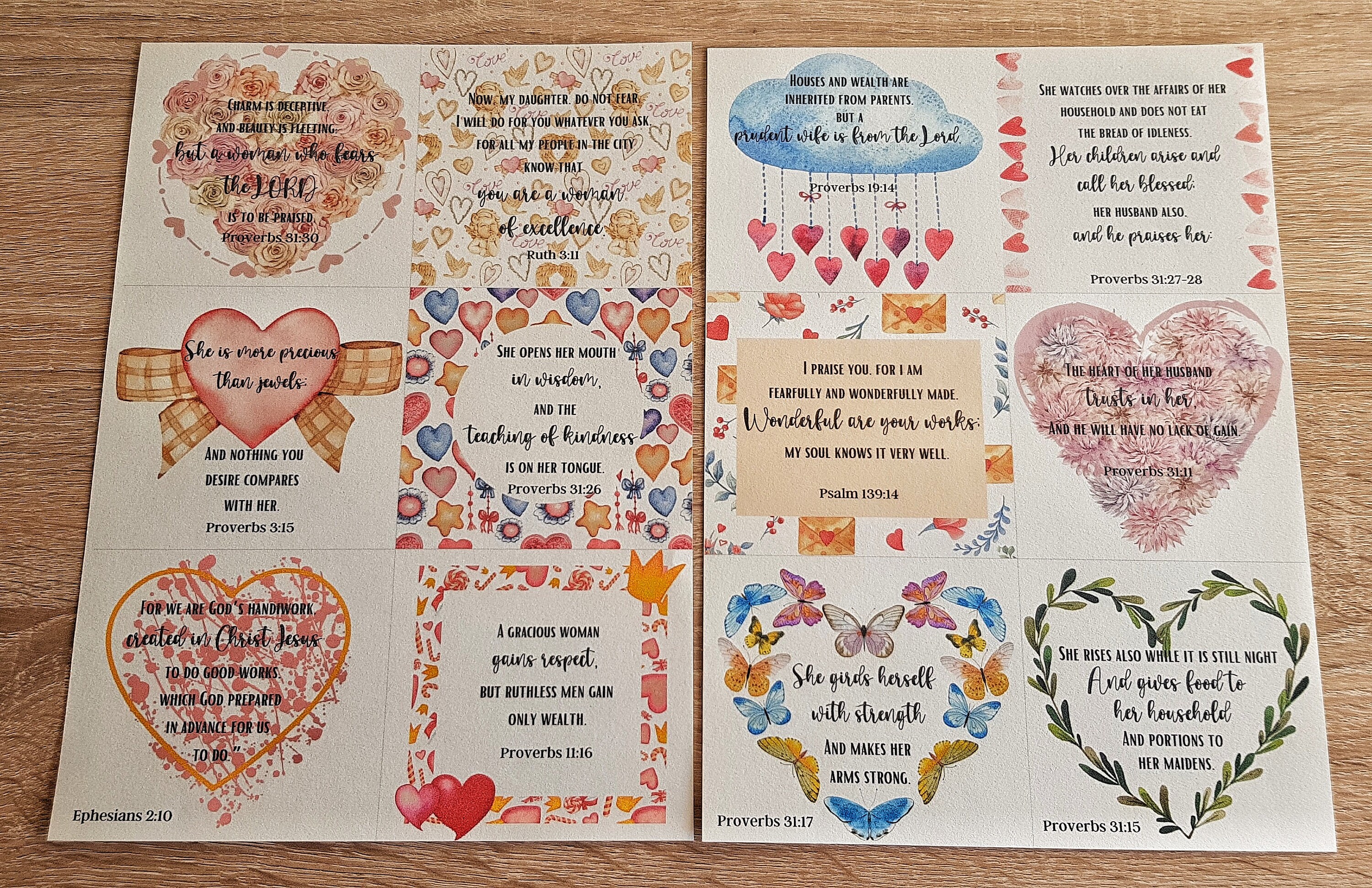 24 Scripture Cards for Teen Girl, Printable Bible Verses for Girls, Set ...