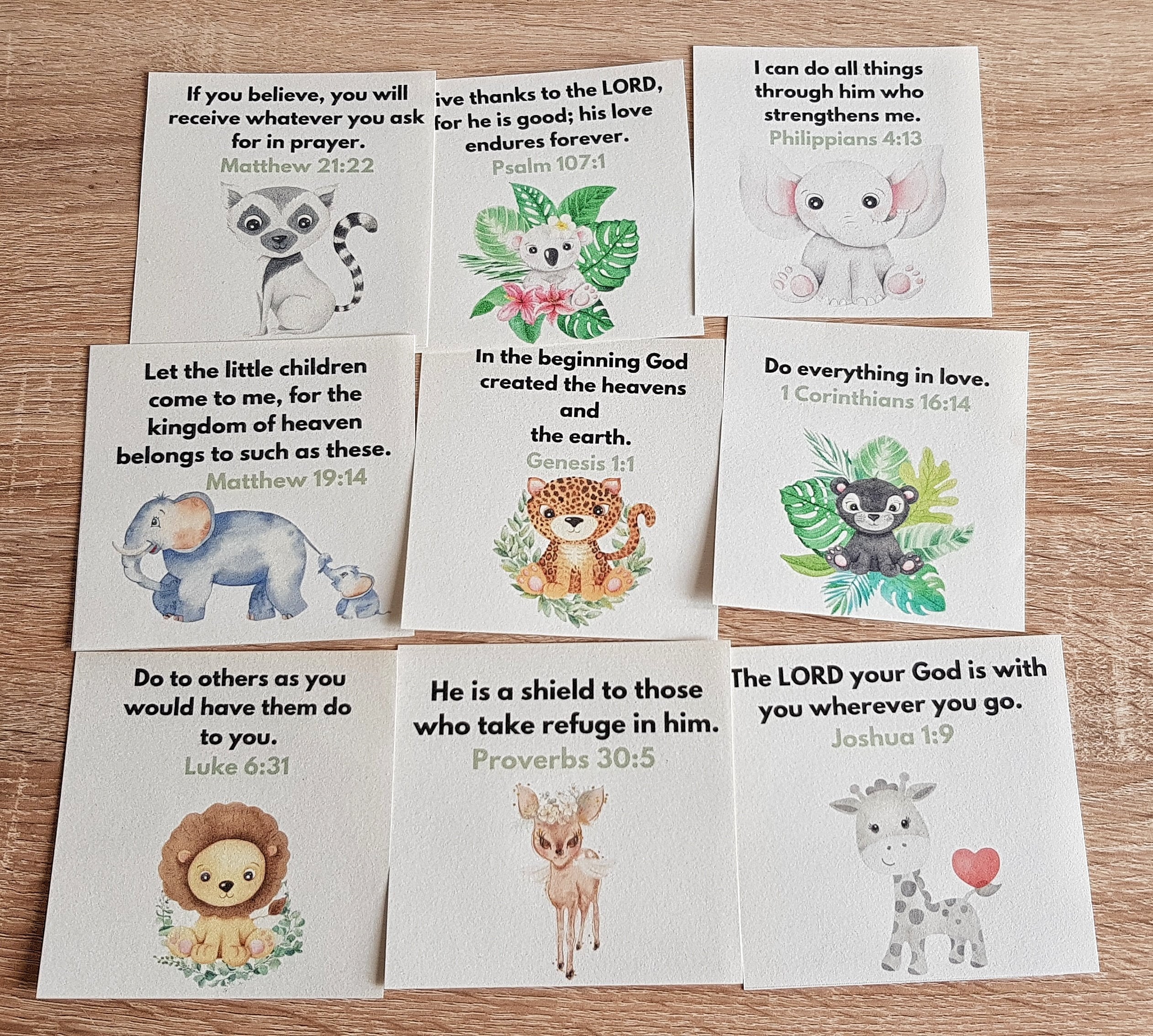 24 Scripture Cards for Kids, Printable Bible Verses for Kids, Set of 24 ...