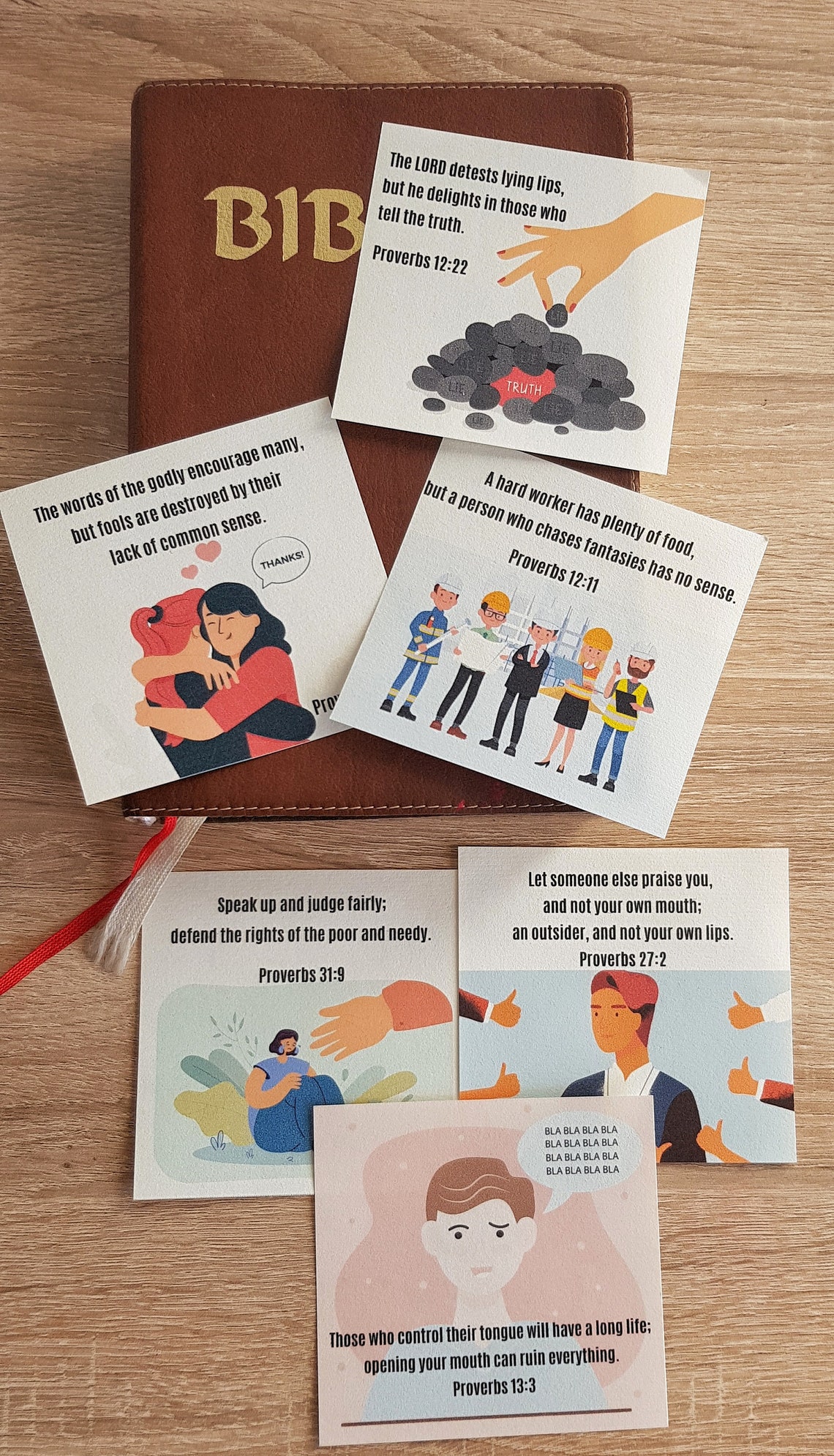 24 Illustrated Proverbs for Teens Scripture Cards Printable - Etsy