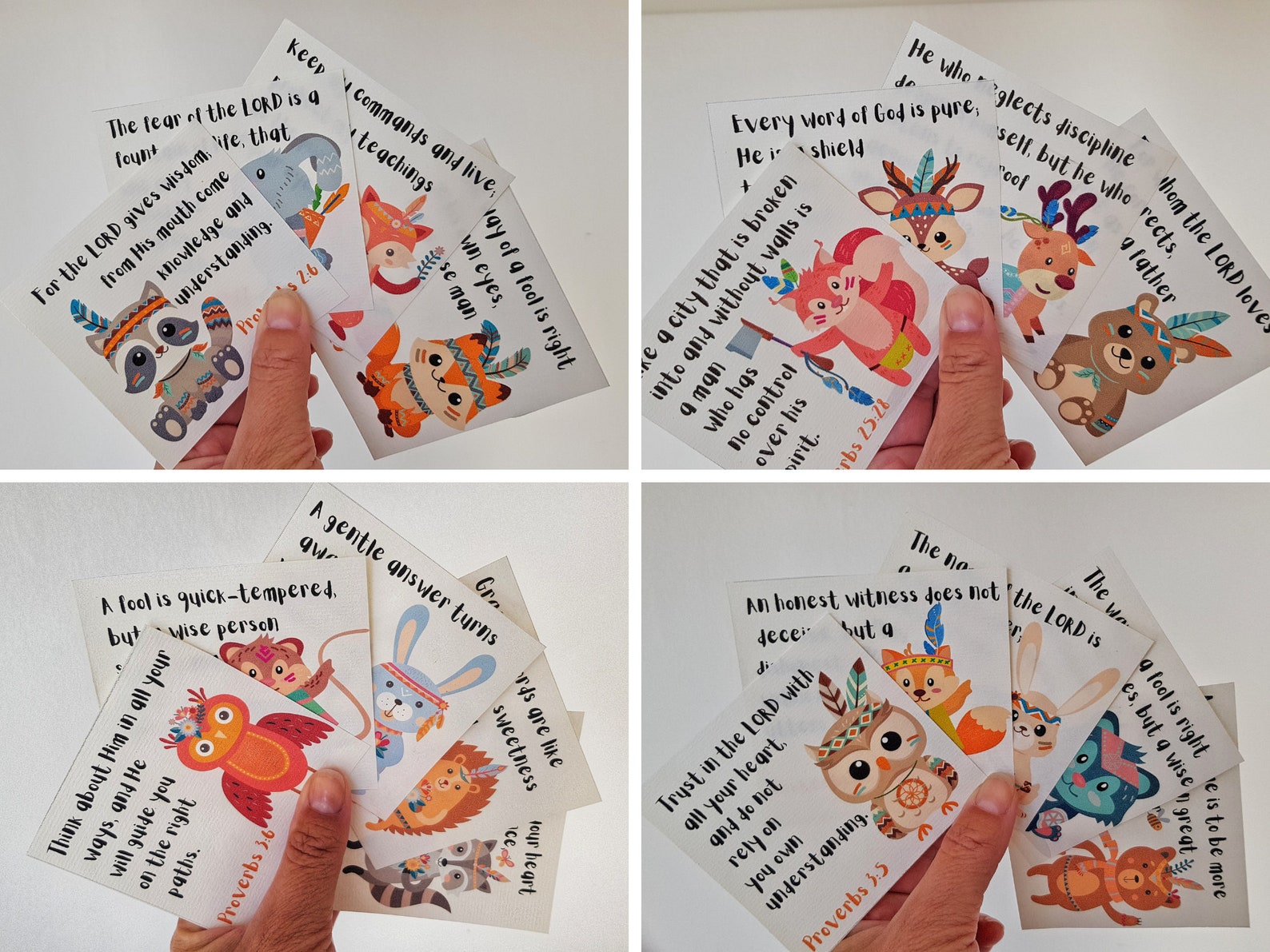 Proverbs for Kids, Set of 18 Scripture Cards, Bible Verses for Kids ...