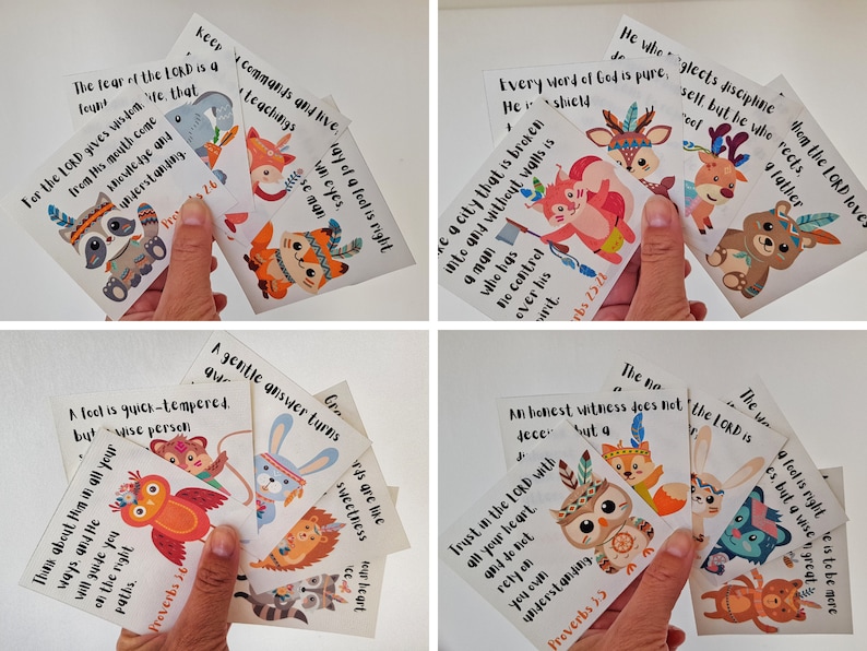 Proverbs for Kids, Set of 18 Scripture Cards, Bible Verses for Kids ...