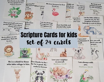 18 Psalms for Kids Scripture Cards,printable Bible Verses for Kids, Set ...