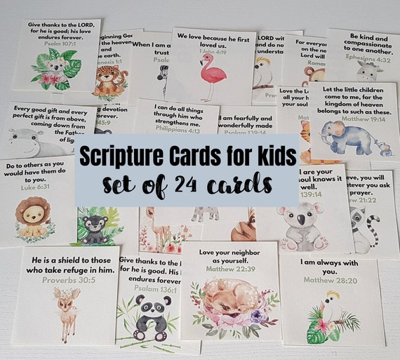 24 Scripture Cards for Kids Printable Bible Verses for Kids | Etsy