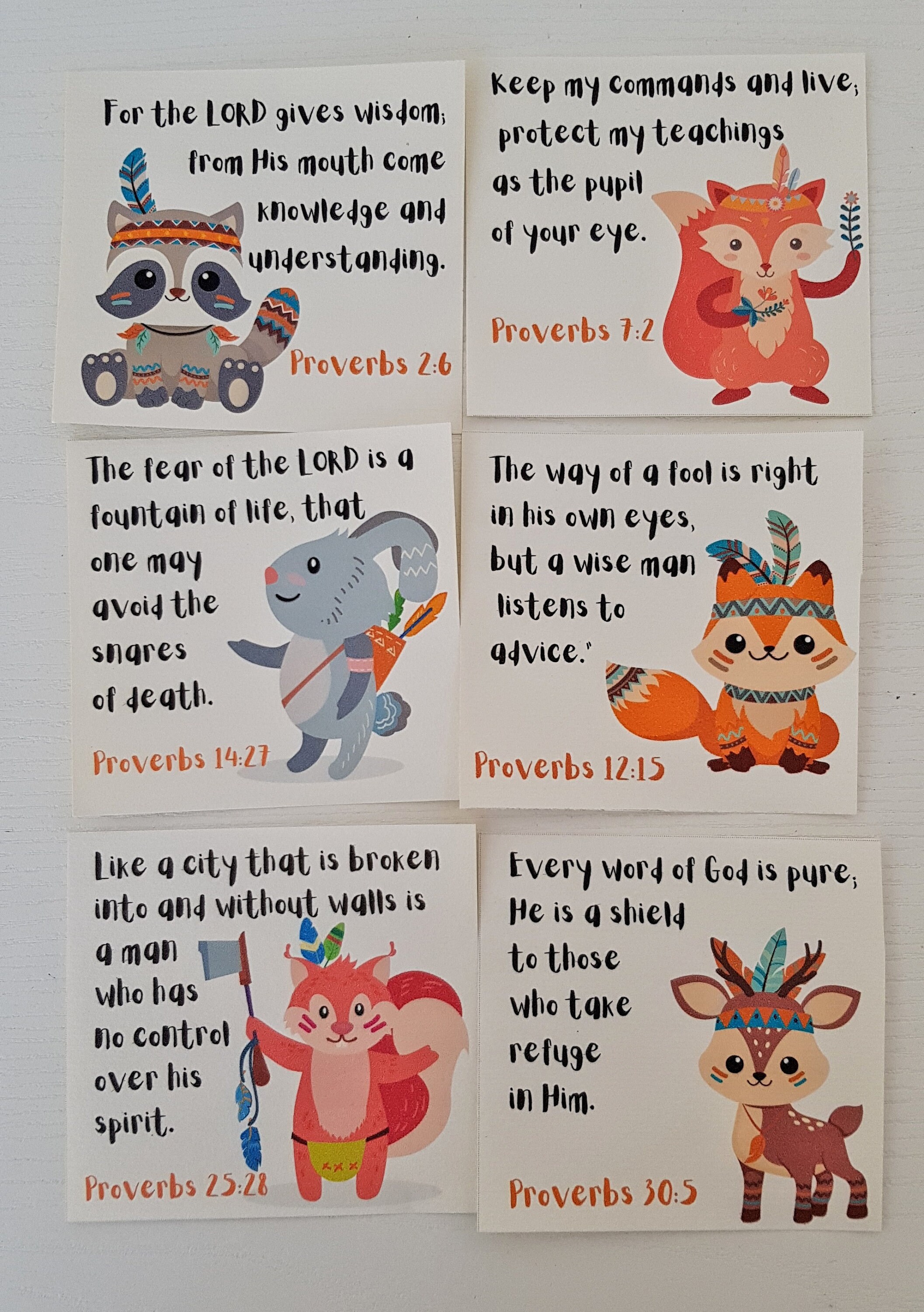 Proverbs for Kids, Set of 18 Scripture Cards, Bible Verses for Kids ...