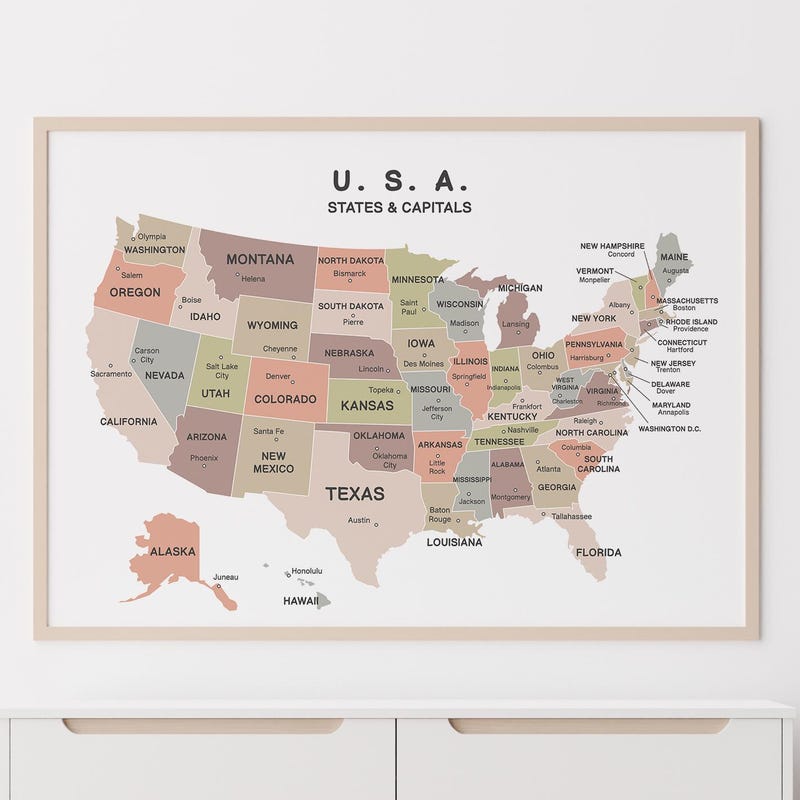 Usa Map Poster - Etsy
