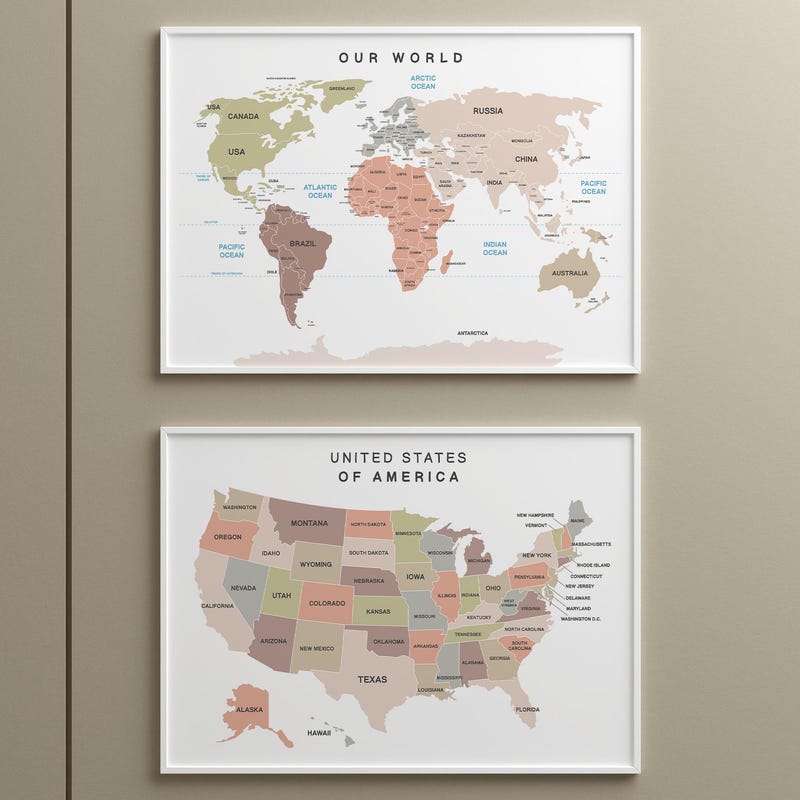 World Map Poster' - Etsy