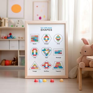 Shapes Poster: Toy Brick Geometric Art, Montessori Classroom (digital ...