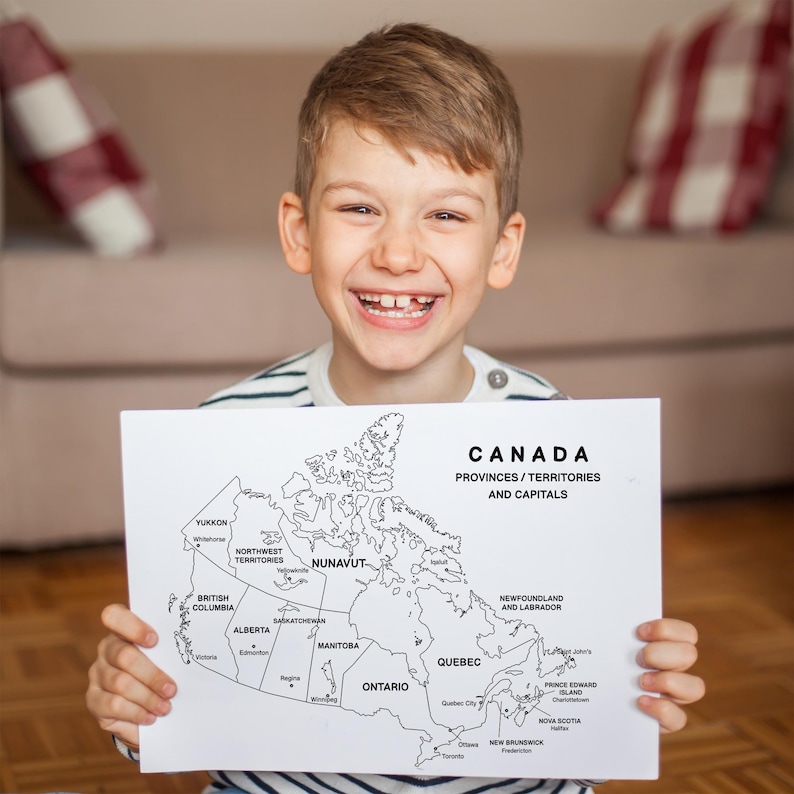 Canada Map Coloring Page: Printable Educational Map & Worksheet ...