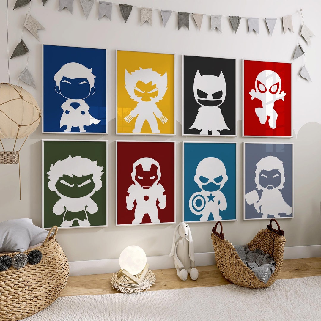 Superhero Kids Bedroom Decor, Superhero Prints, Superhero Wall Art ...