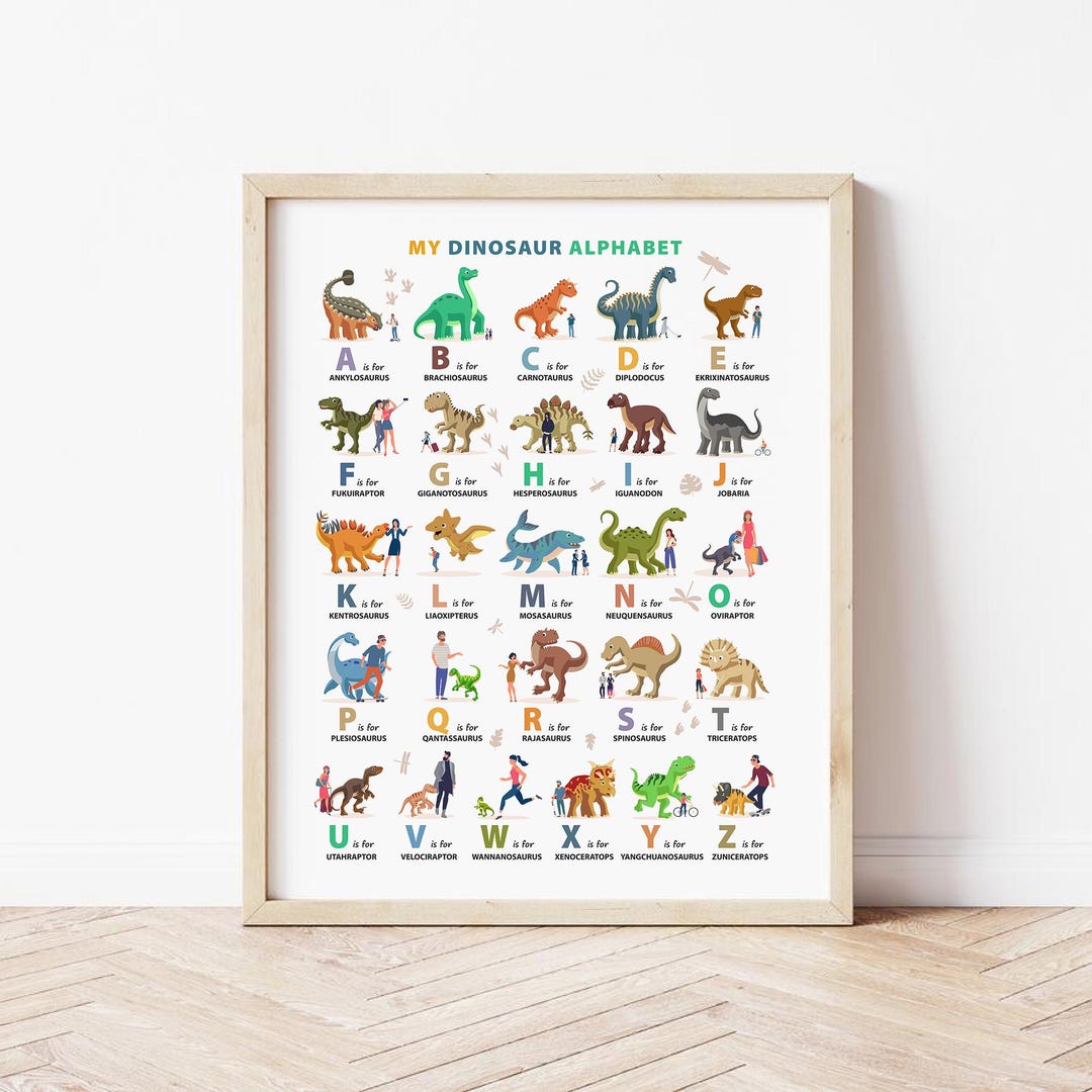 Dinosaur Alphabet Poster: Learn Abcs With Prehistoric Dinos! - Etsy UK