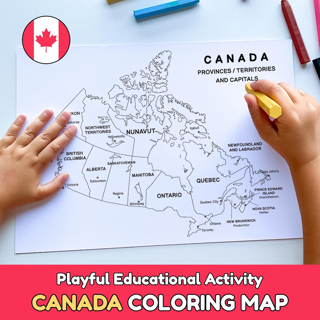 Canada Map Coloring Page: Printable Educational Map & Worksheet ...