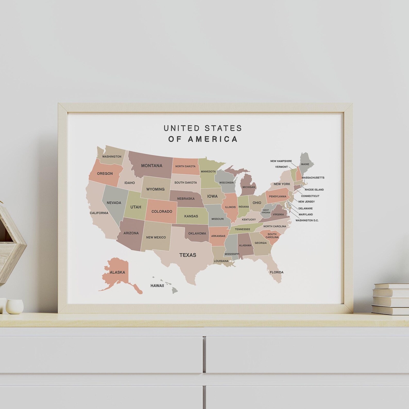 USA Map & World Map Poster Set – Printable America Map and World Travel ...