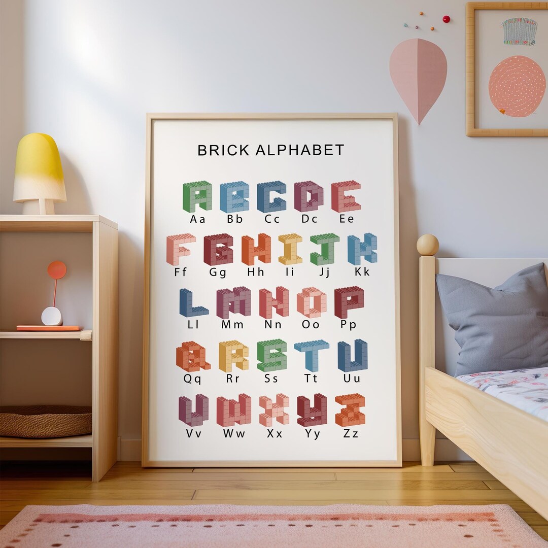 Printable Bricks ABC Alphabet Poster - Montessori Classroom Decor ...