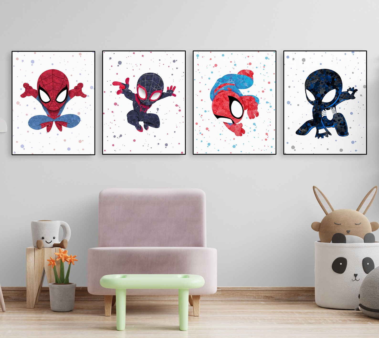 Superhero Kids Bedroom Decor 4 Set Superhero Prints - Etsy