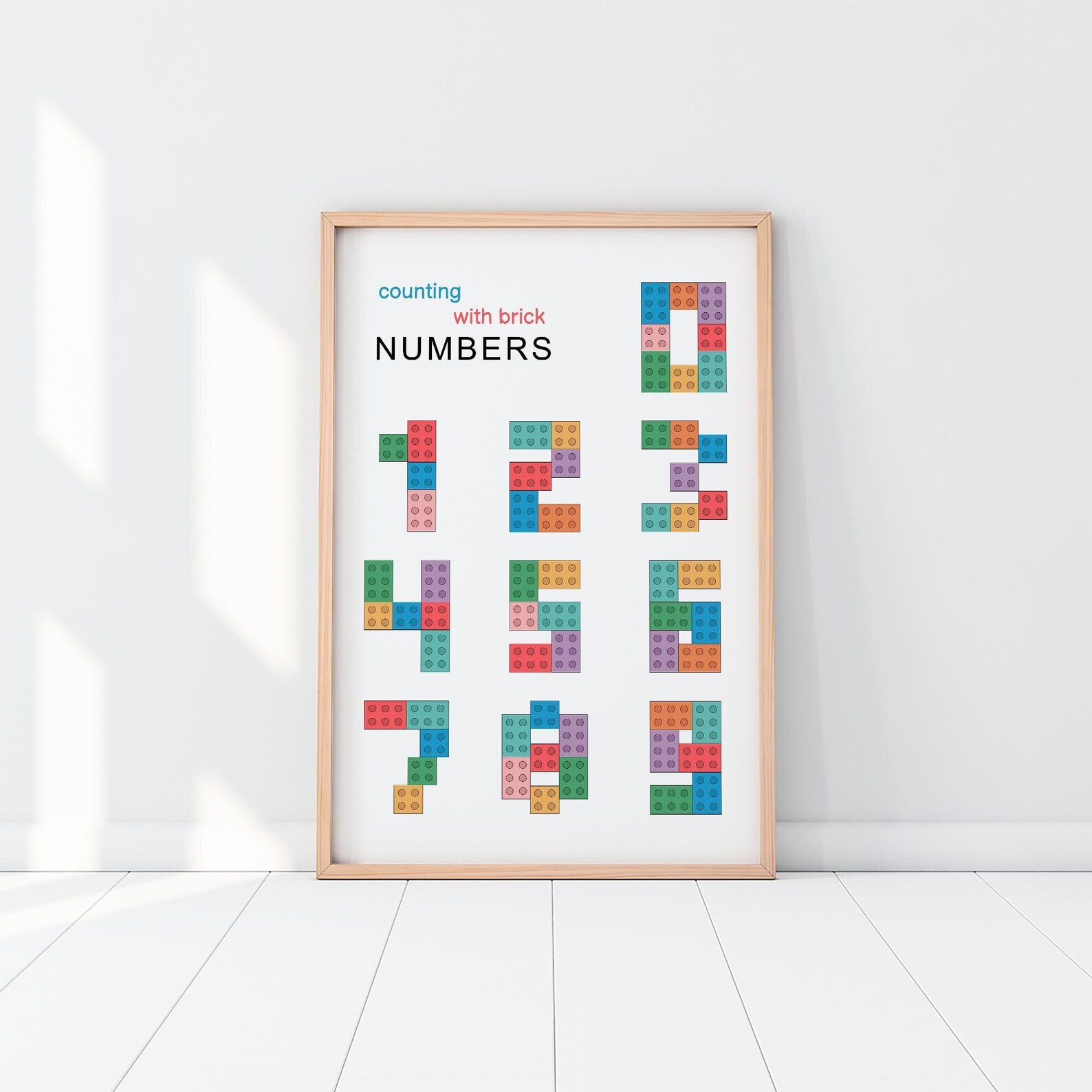 Numbers Poster: Toy Brick Design, Montessori Classroom Decor (digital ...