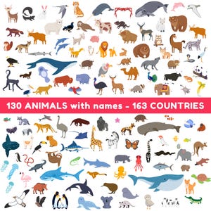 World Map Poster for Kids – Printable Educational Wall Art With Animals ...