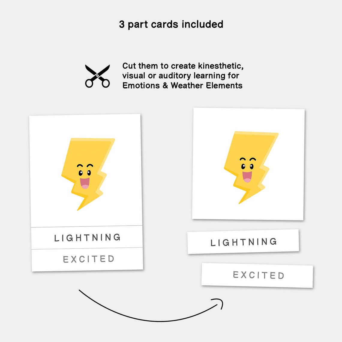 Weather and Emotions Flashcards for Kids: Printable Educational Cards ...