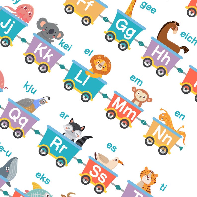 Animal Alphabet Poster: Playful Abcs, Nursery & Classroom Decor ...