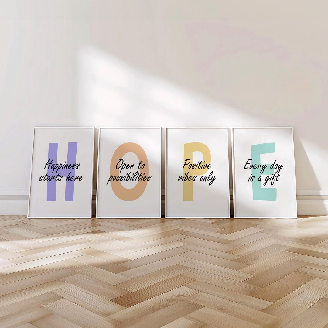 HOPE Wall Art – Inspirational Posters for Calm Spaces and Kids' Rooms ...