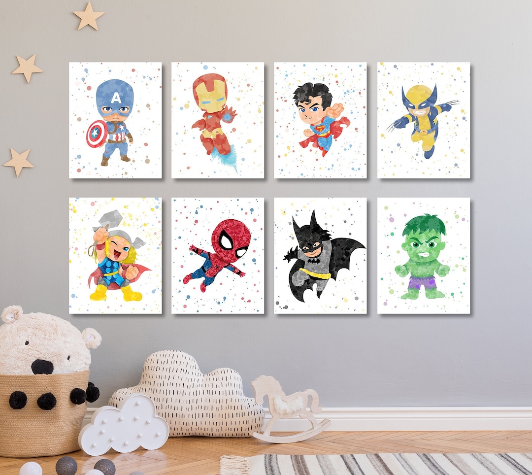 Superhero Kids Bedroom Decor, Superhero Prints, Superhero Wall Art ...