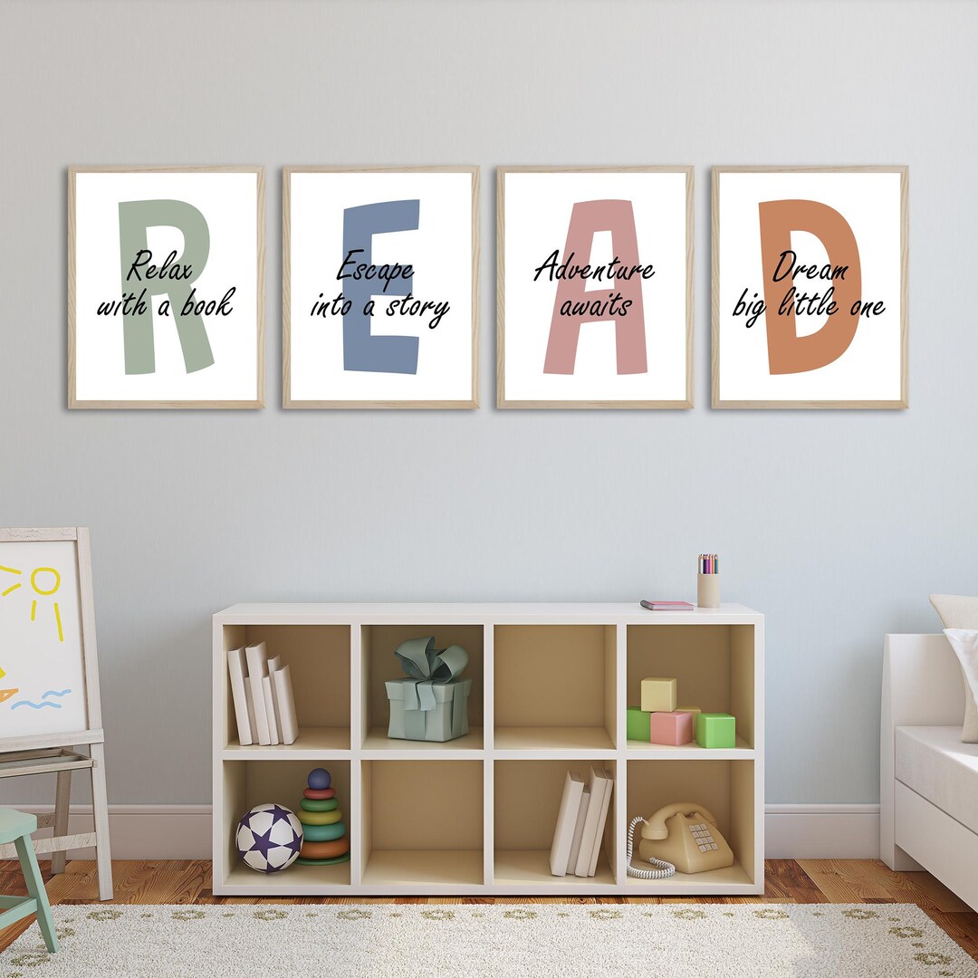 READ Wall Art – Motivational Posters for Kids’ Reading Nook or ...