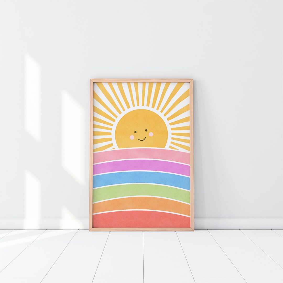Sun Playroom Poster, Girls & Boys Room Decor | Pastel Wall Art - Etsy