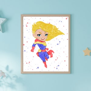 Superhero Girls Poster 6 Set, Baby Room, Superheroine, Superhero ...