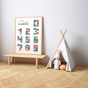Numbers Poster: Toy Brick Design, Montessori Classroom Decor (digital ...