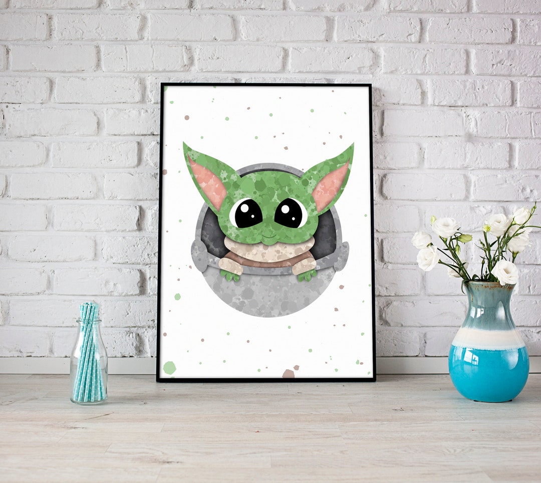 Baby Yoda Poster, Star Wars Nursery Printable, Jedi, Art Print ...