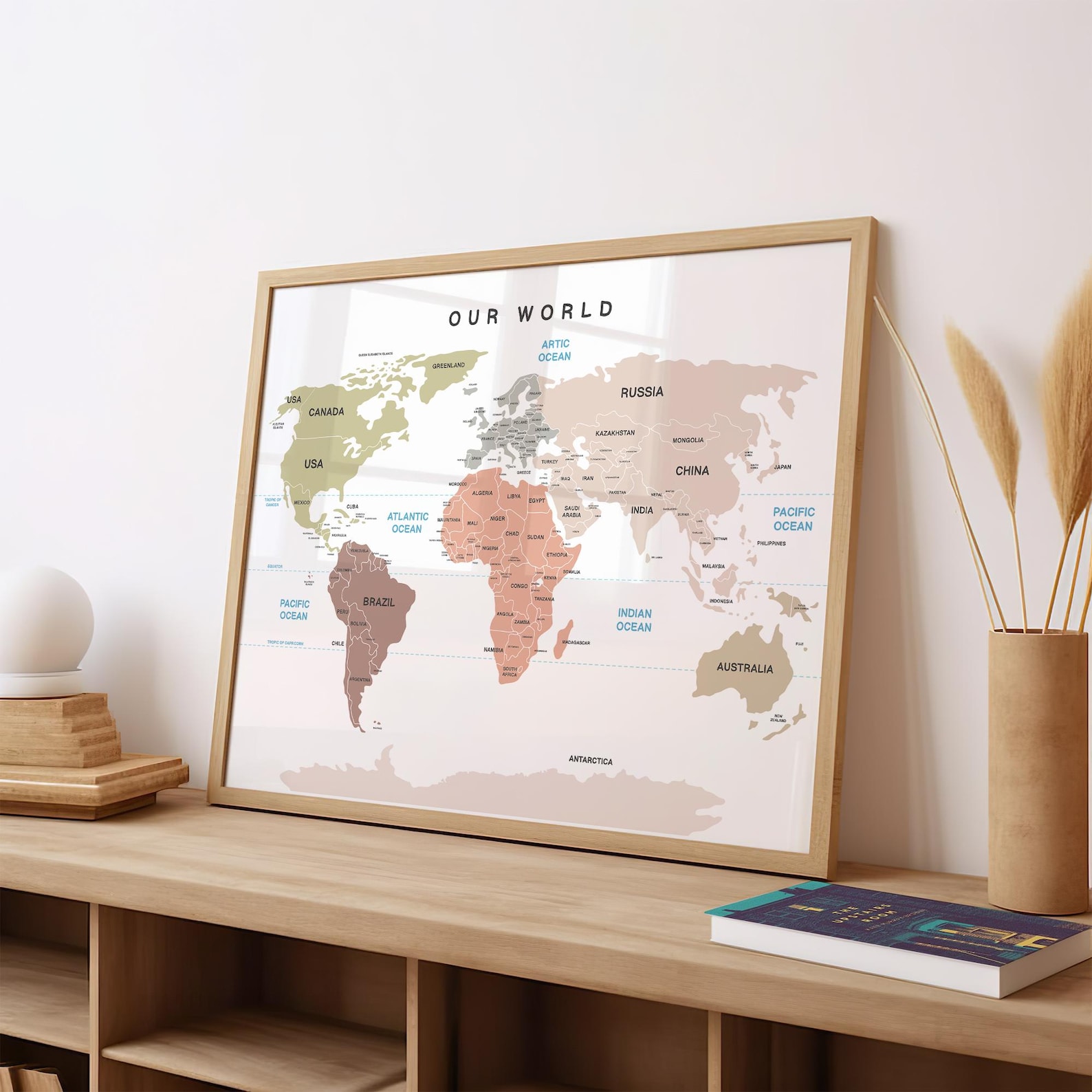 USA Map & World Map Poster Set – Printable America Map and World Travel ...