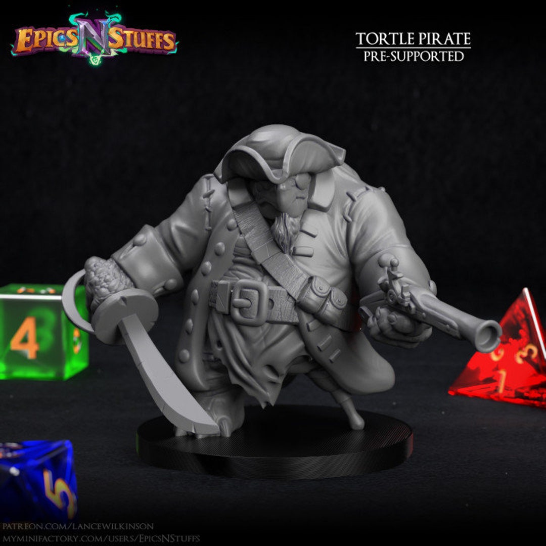 TORTLE PIRATE Dungeons and Dragons D&D RPG Miniature Mini - Etsy