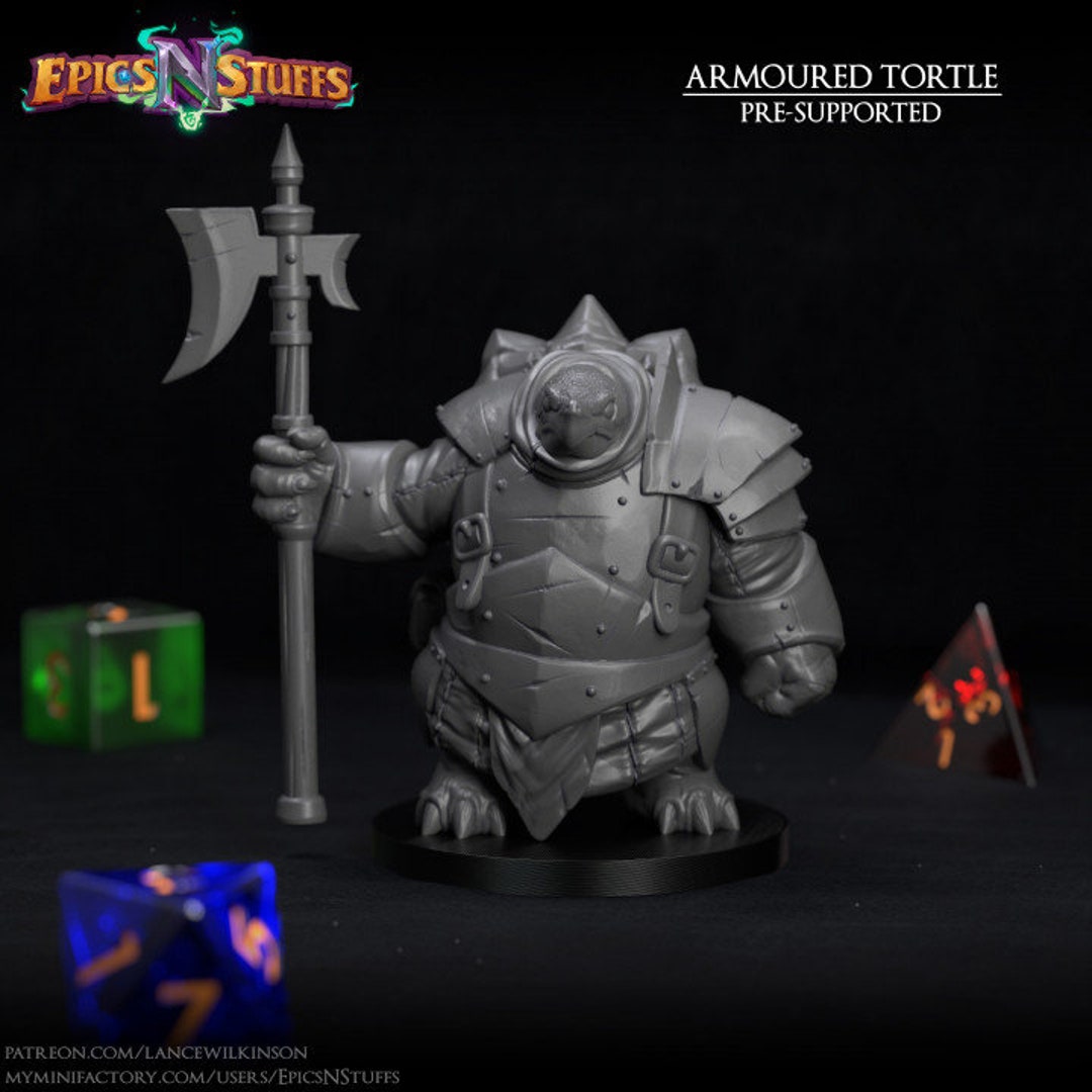 ARMORED TORTLE Dungeons and Dragons D&D RPG Miniature Mini 32mm - Etsy