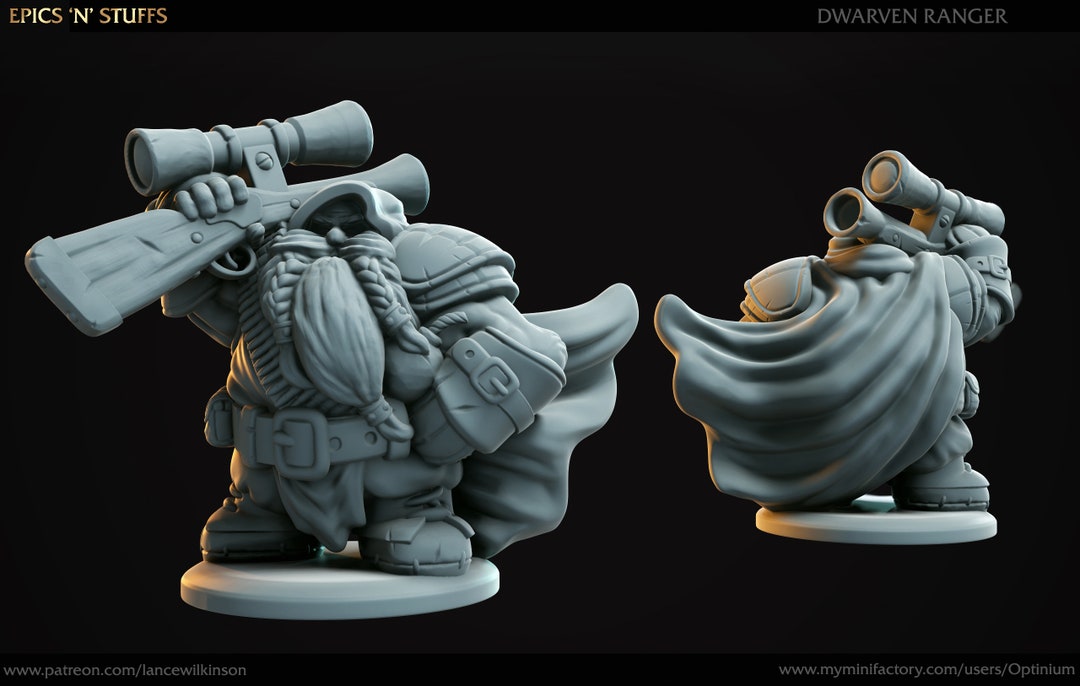 DWARVEN RANGER 32mm Scale With 25mm Base Table Top Miniature Rpg Dnd ...